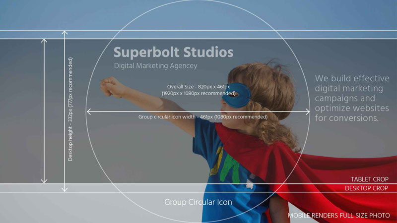 Updated: 2024 Facebook Group Cover Photo Size Template | Superbolt Studios